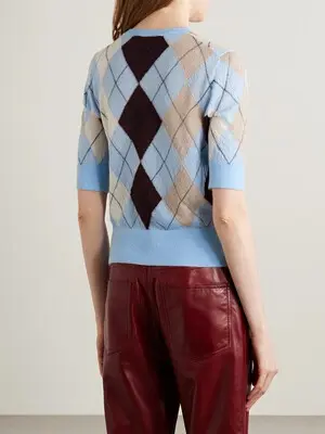 Khaite Anders Argyle Cashmere And Mohair-blend Sweater