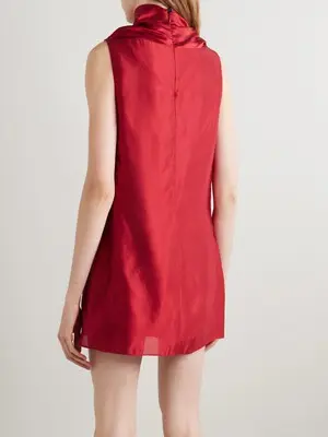 Khaite Daria Satin-crepe Turtleneck Mini Dress