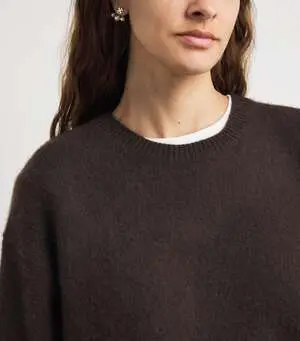 FRAME The Cashmere Brushed Sweater - Brown