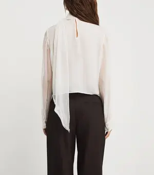 FRAME Silk Wisp Tie Blouse