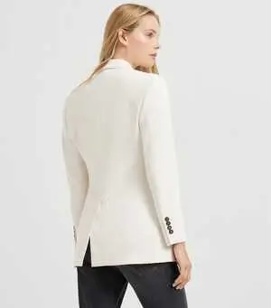 Brunello Cucinelli Comfort Viscose Couture Twill Blazer - White