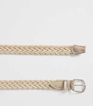 Eleventy Braided Suede-blend Belt