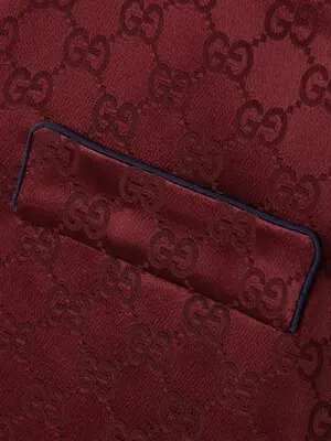 Gucci Tie-front Satin-jacquard Shirt - Burgundy