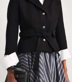 Sandro Cropped Belted Blazer