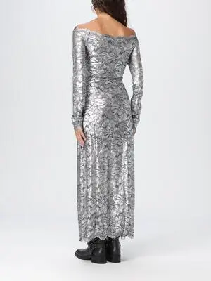 Rabanne Metallic Lace Maxi Dress - Silver