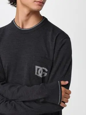 Dolce & Gabbana Crew Neck Sweater With Pocket Detail