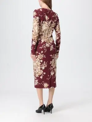 Dolce & Gabbana Floral Print Long Sleeve Midi Dress