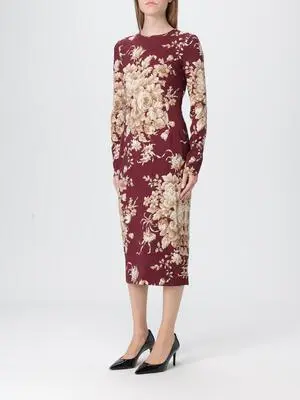 Dolce & Gabbana Floral Print Long Sleeve Midi Dress