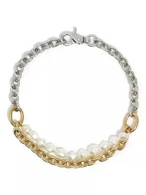 Bimba Y Lola Baroque Pearl Chain Necklace - Gold