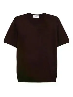 LARDINI Wool T-shirt - Brown