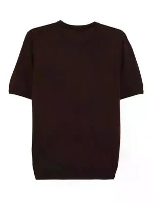 LARDINI Wool T-shirt - Brown