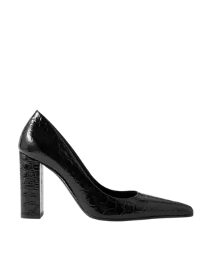 Alaïa 90 Croc-effect Leather Pumps - Black