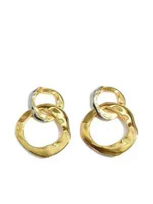 Bimba Y Lola Textured Hoop Earrings - Gold