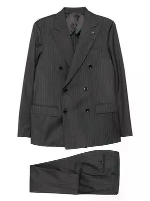 LARDINI Pinstripe Double-breasted Suit