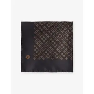 Dunhill Diamon Neats Silk Pocket Square - Grey Black