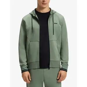 BOSS Branded Zip-up Stretch-jersey Hoody