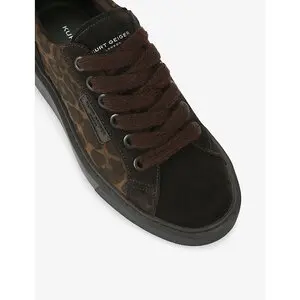 Kurt Geiger Albion Leopard Suede Trainers