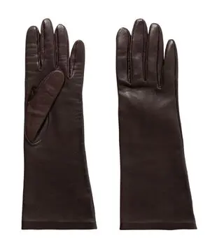 Khaite Remo Mid Leather Gloves - Brown