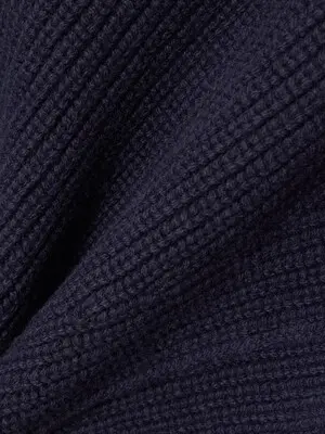 LANVIN Button-detailed Ribbed Wool Sweater - Blue