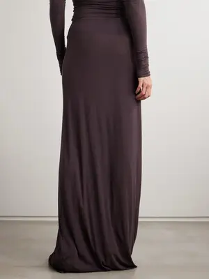 SKIMS Sheer Modal-blend Maxi Skirt - Brown