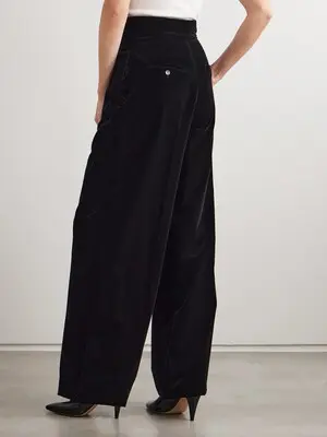 Max Mara Stretch-cotton Velvet Wide-leg Pants