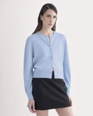 Everlane Cashmere Cropped Cardigan - Open Air Blue