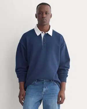 Everlane Luxe Fleece Rugby Polo Shirt - Deep Navy