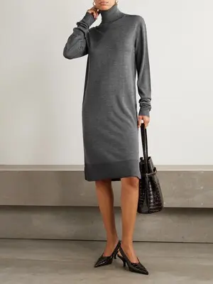 TOTÊME Wool And Silk-blend Turtleneck Dress