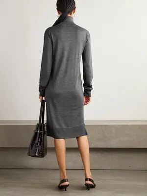 TOTÊME Wool And Silk-blend Turtleneck Dress