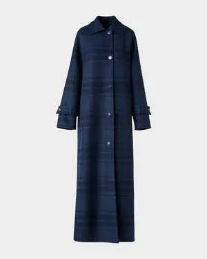 Akris Akris Estelle Double-Face Wool Maxi Coat - Denim-black