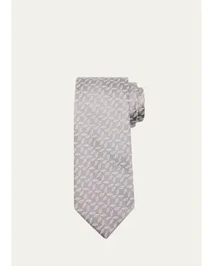 Charvet Tassel Silk Neck Tie - Silver