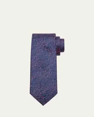 Charvet Paisley Pattern Standard Neck Tie Pink