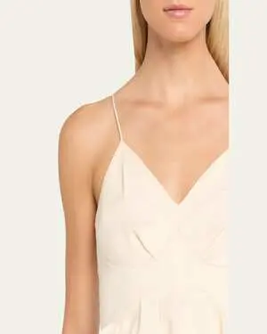 ASHLYN Wool-taffeta Peplum Maxi Dress