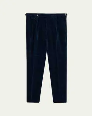 Brunello Cucinelli Cotton Corduroy Waist-tab Pleated Pants