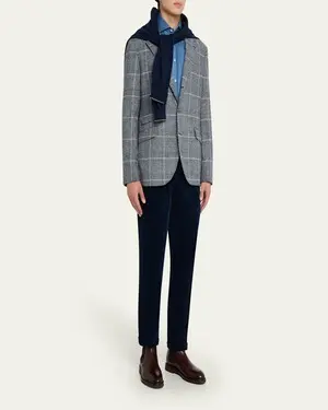 Brunello Cucinelli Cotton Corduroy Waist-tab Pleated Pants