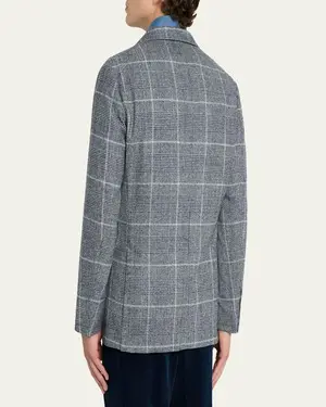 Brunello Cucinelli Overplaid Metal-button Sport Coat