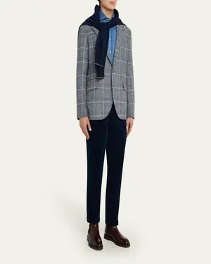 Brunello Cucinelli Overplaid Metal-button Sport Coat