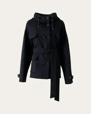 Akris Donna Belted Cashmere Parka Jacket