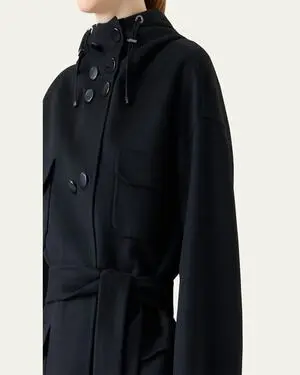 Akris Donna Belted Cashmere Parka Jacket
