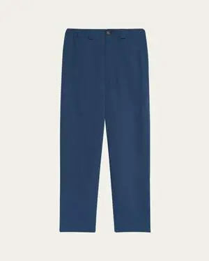 THE ELDER STATESMAN Brushed Twill Straight Leg Pants - New Blue