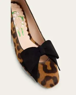 Valentino Garavani Bowow Leopard Calf Hair Pumps