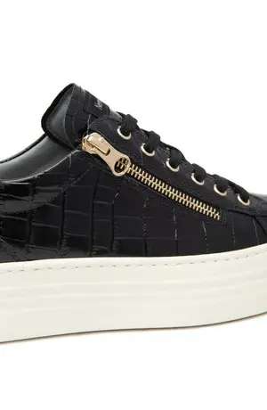 NEROGIARDINI Platform Sneaker With Side Zip - Black