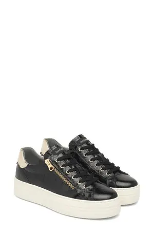 NEROGIARDINI Platform Sneaker With Side Zip - Black