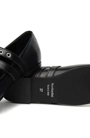 NEROGIARDINI Double Strap Ballet Flat - Black