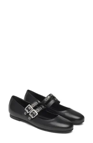 NEROGIARDINI Double Strap Ballet Flat - Black