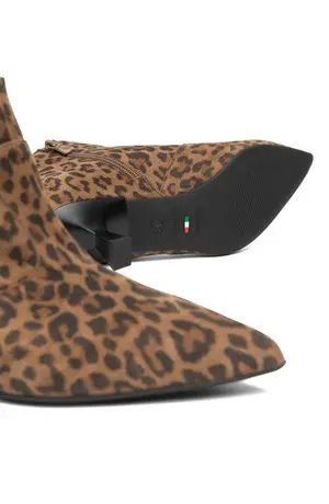 NEROGIARDINI Mid-heel Pointed Toe Booties - Leopard