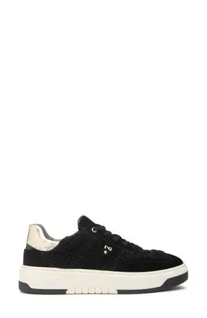 NEROGIARDINI Faux Shearling Trim Sneakers - Black Teddy