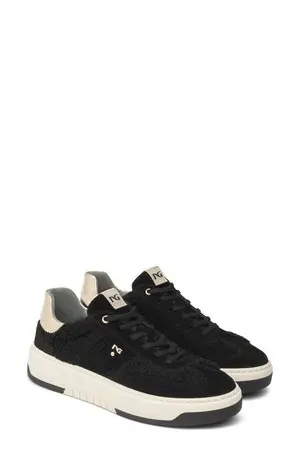 NEROGIARDINI Faux Shearling Trim Sneakers - Black Teddy