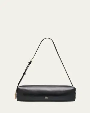 Khaite Kye Zip Leather Shoulder Bag - Black