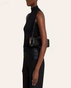 Khaite Kye Zip Leather Shoulder Bag - Black